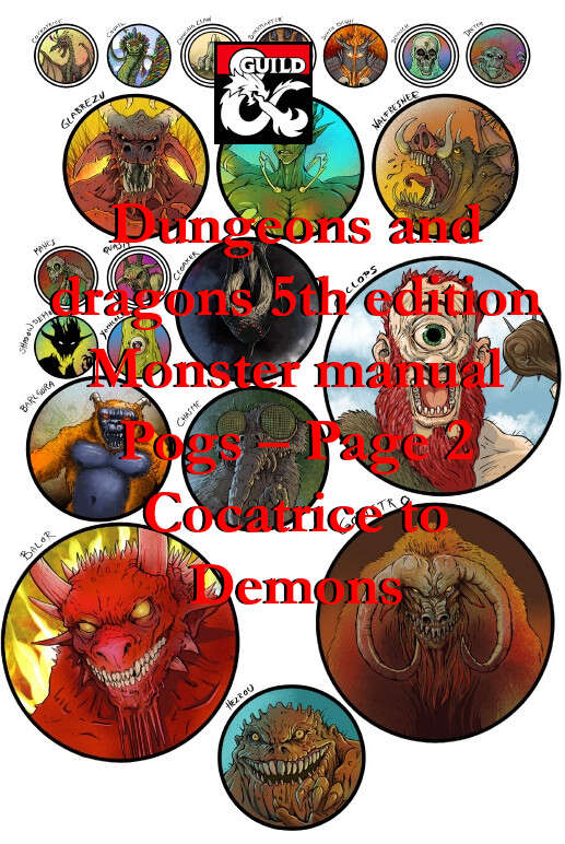 DND 5E MM Tokens - Cocatrice to Demons - Dungeon Masters Guild ...