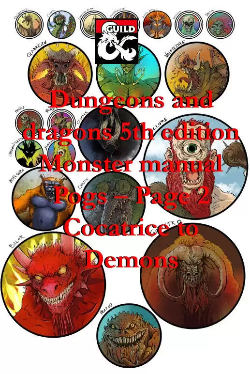 DND 5E MM Tokens - Cocatrice to Demons - Dungeon Masters Guild ...