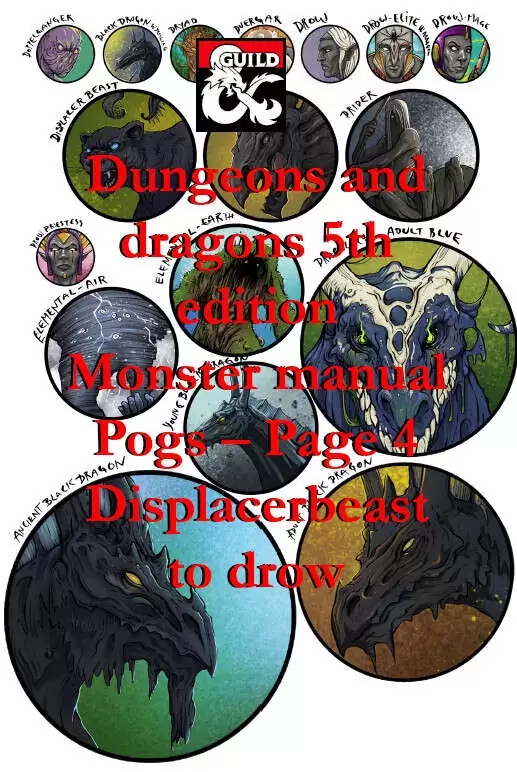DND 5E MM Tokens - Displacerbeast to Drow - Dungeon Masters Guild ...