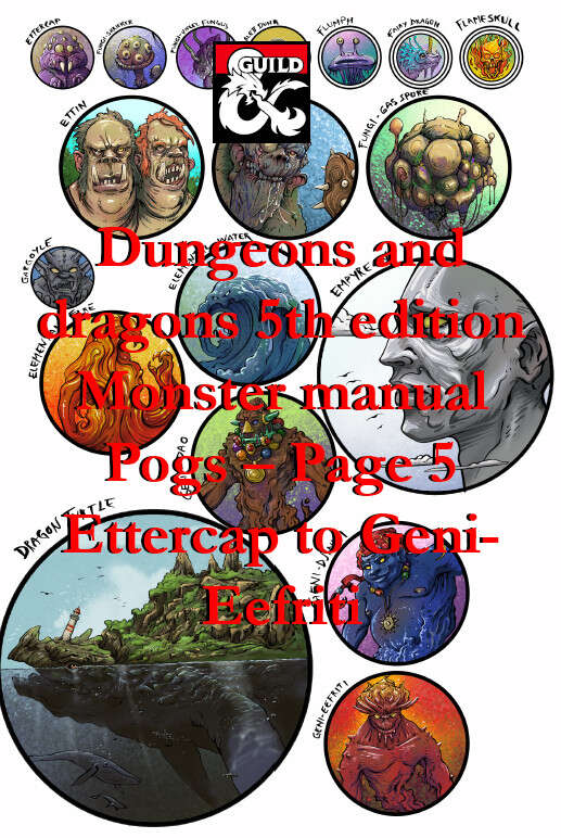 DND 5E MM Tokens - Ettercap to Genie_Eefriti - Dungeon Masters Guild ...