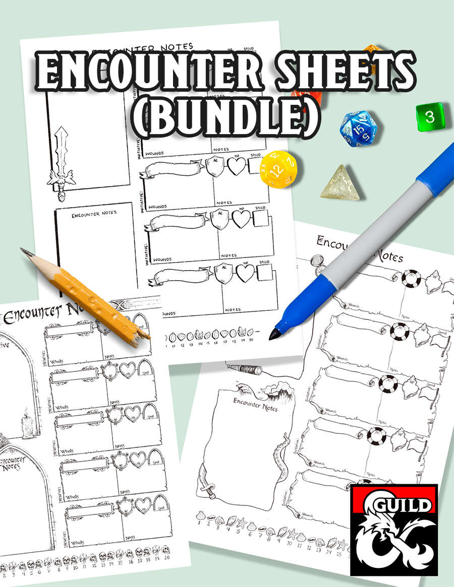 Printable Encounter Notes Sheet - Dungeon Master Tools - Dungeon ...
