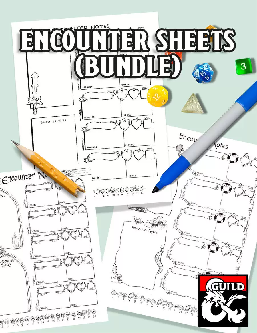 Printable Encounter Notes Sheet - Dungeon Master Tools - Dungeon ...