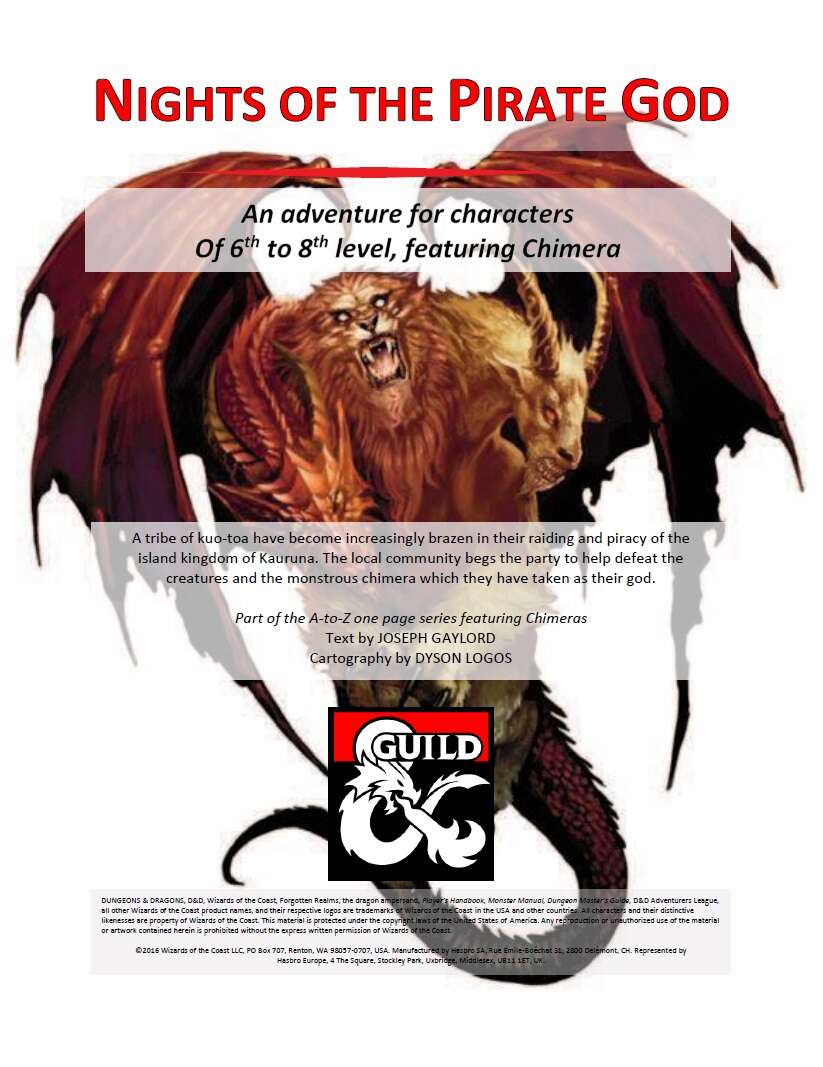 Nights of the Pirate God (A level 6-8 adventure featuring Chimera ...
