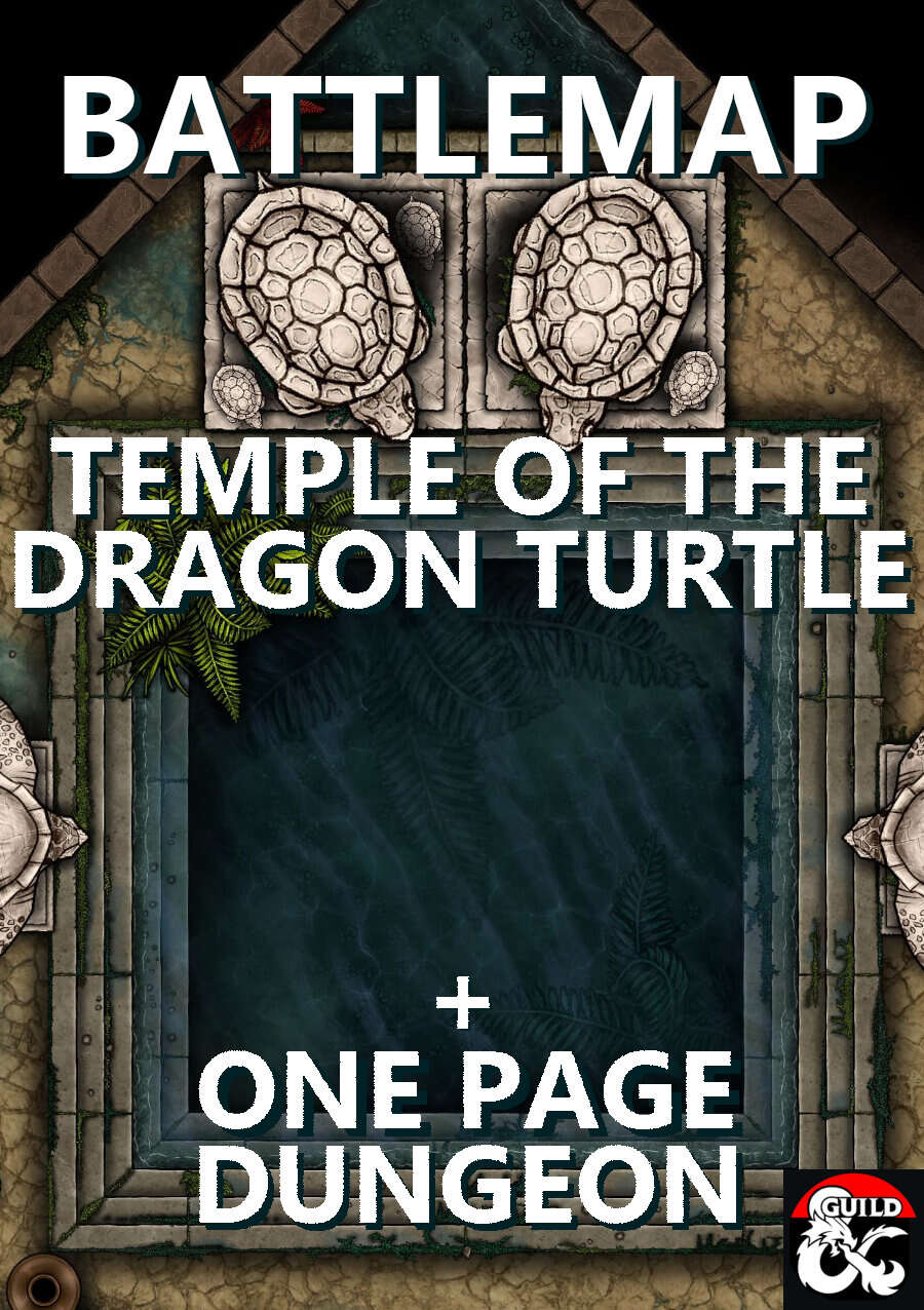 Temple of the Dragon Turtle - Battlemap and One-Page Dungeon - Dungeon Masters Guild | DriveThruRPG