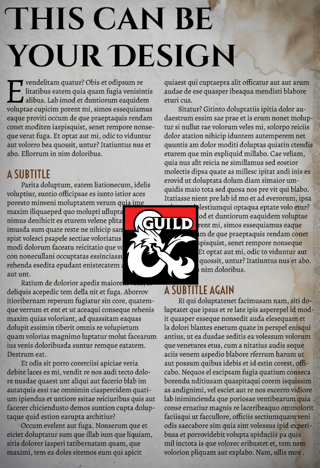 Unique Design Template - Dungeon Masters Guild | DriveThruRPG