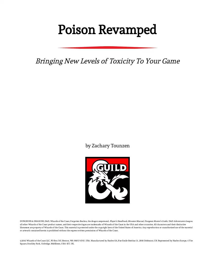 Poison Revamped - Dungeon Masters Guild | DriveThruRPG