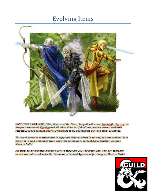 Evolving Items - Dungeon Masters Guild | DriveThruRPG