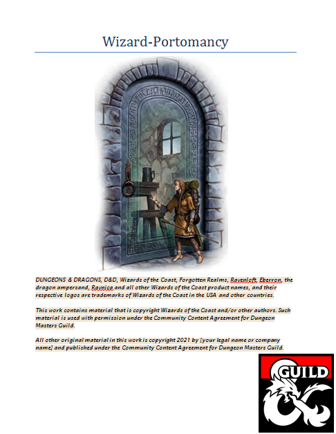 Wizard-Portomancy - Dungeon Masters Guild | DriveThruRPG