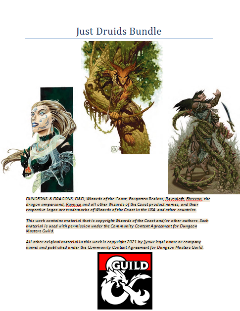 Just Druids [BUNDLE] - Dungeon Masters Guild | DriveThruRPG