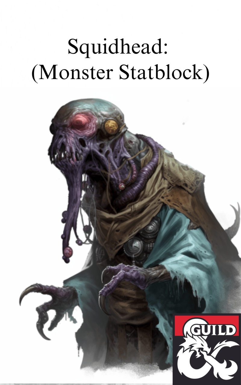 Squidhead (Monster Statblock) - Dungeon Masters Guild | DriveThruRPG
