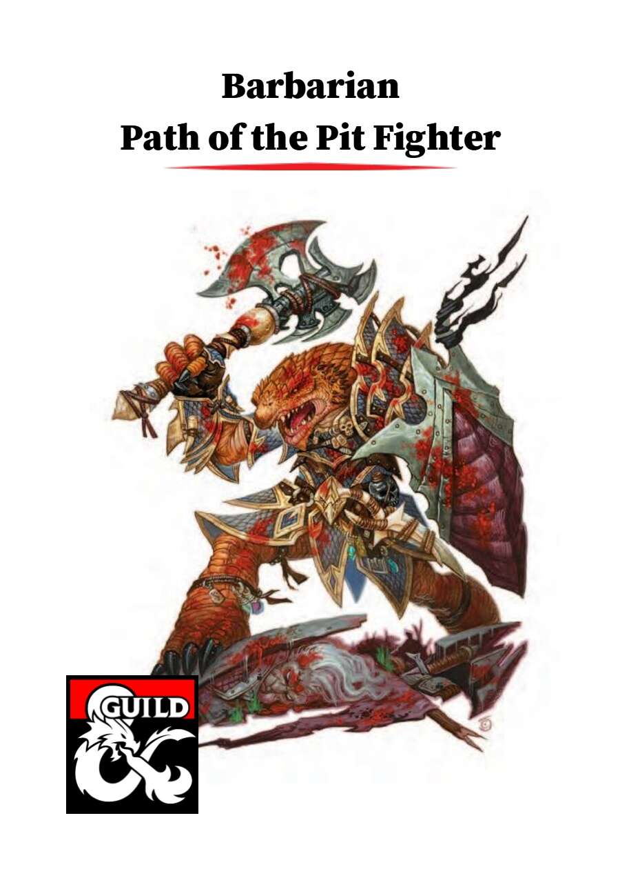 Path of the Pit Fighter for Barbarians - Dungeon Masters Guild ...