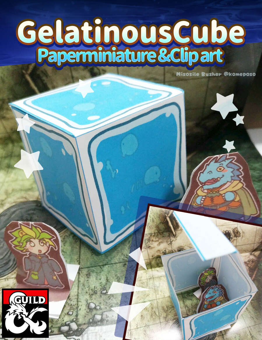 Gelatinouscube Paper miniature & Clip art - Dungeon Masters Guild ...
