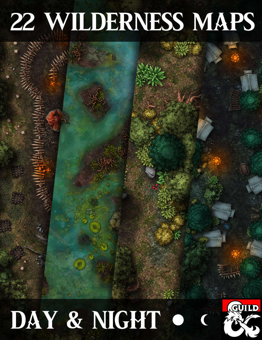 22 Day/Night Wildneress Map Pack - Dungeon Masters Guild | DriveThruRPG