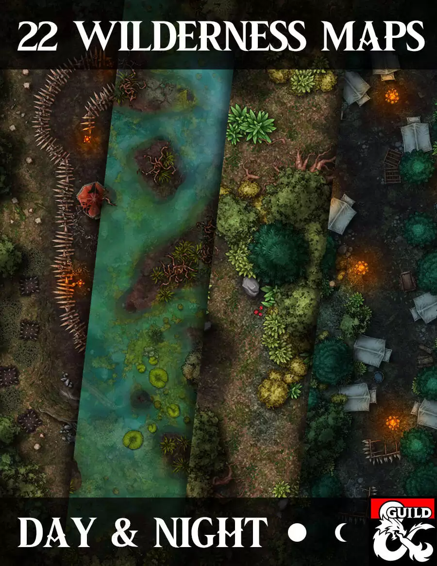 22 Day/Night Wildneress Map Pack - Dungeon Masters Guild | DriveThruRPG