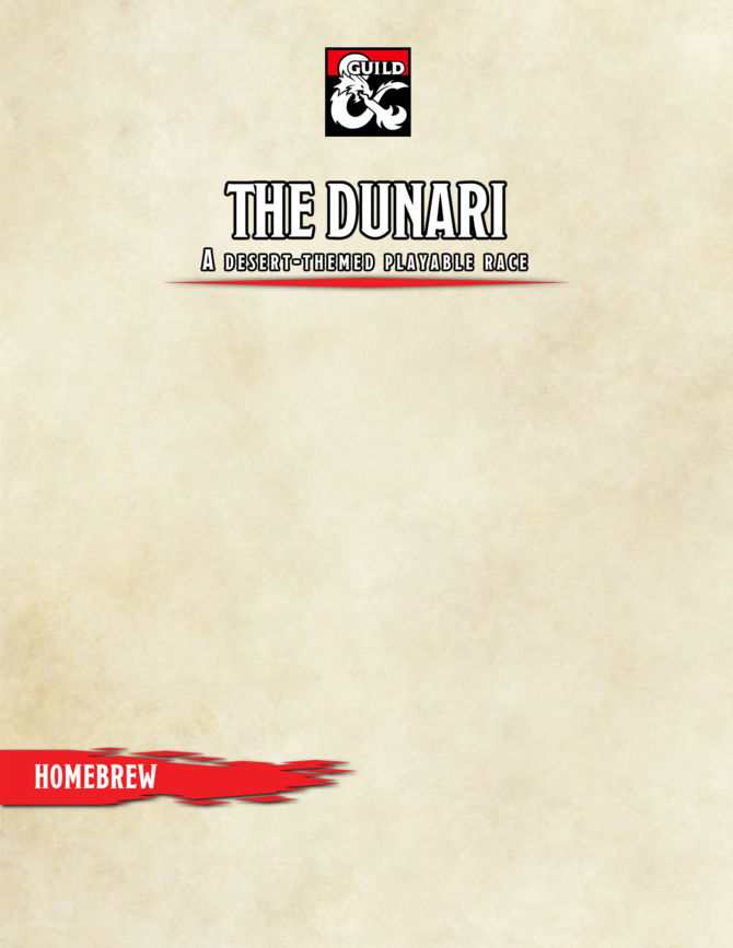 The Dunari - A desert-themed playable race - Dungeon Masters Guild ...