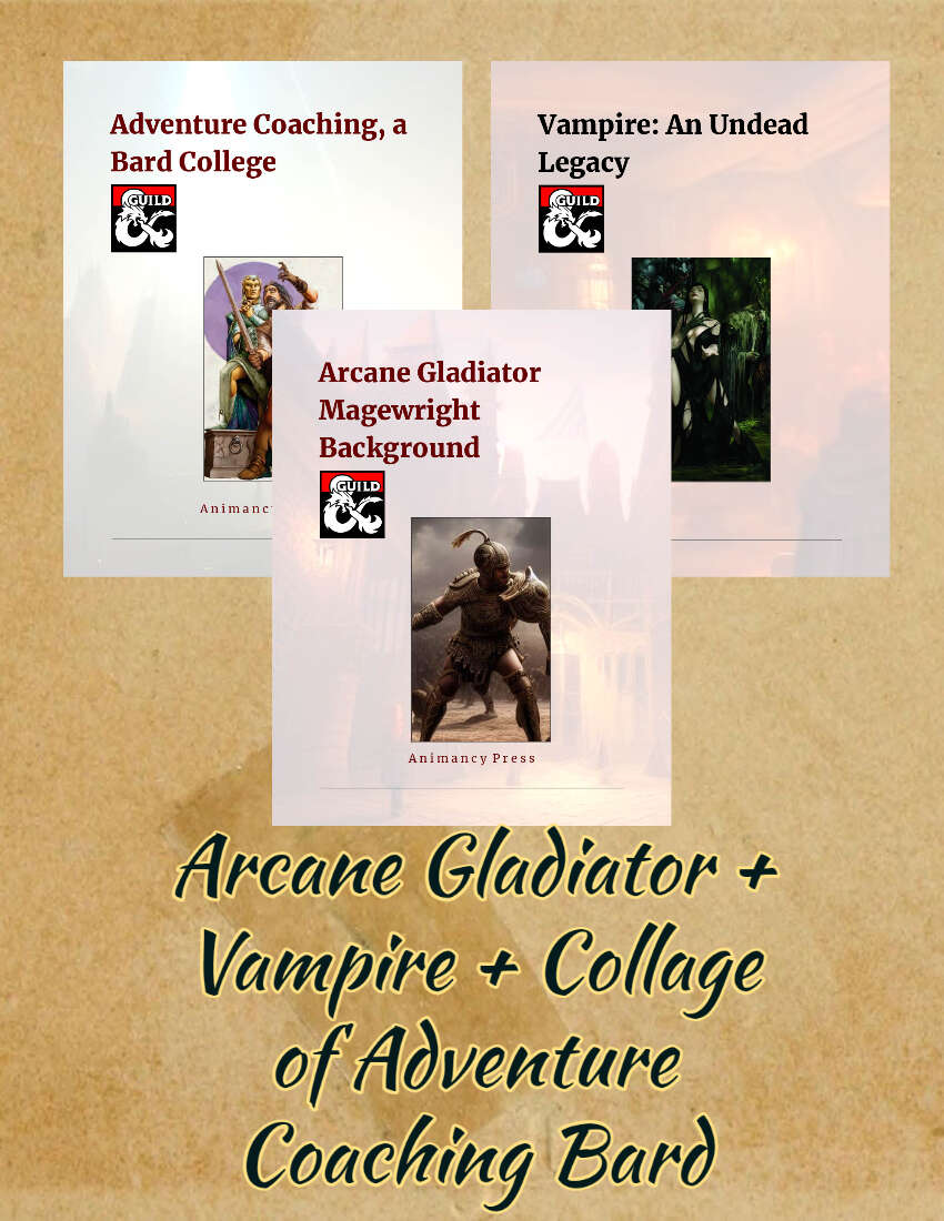 Gladiator Background + Vampire + Adventure Bard [BUNDLE] - Dungeon ...