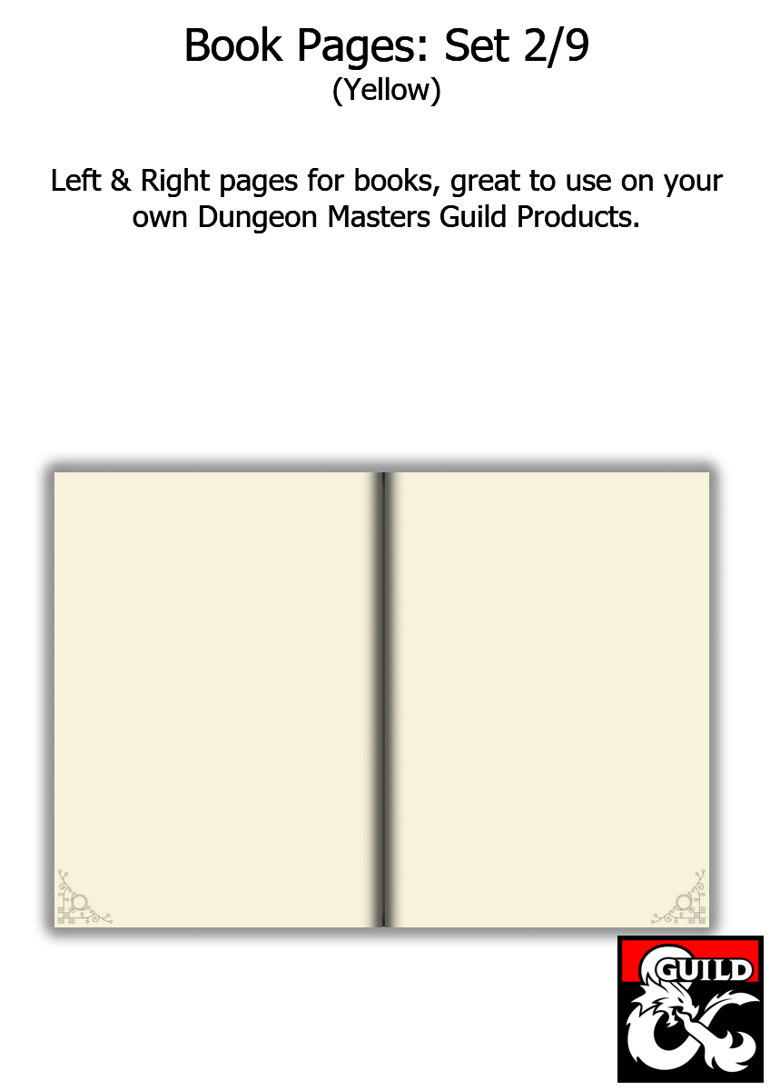 Book Pages: Set #2 (Yellow) - Dungeon Masters Guild | DriveThruRPG