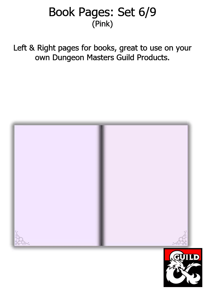 Book Pages: Set #6 (Pink) - Dungeon Masters Guild | DriveThruRPG