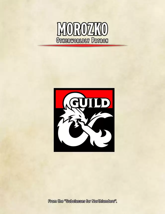 Morozko: Otherworldly Patron - Dungeon Masters Guild | DriveThruRPG