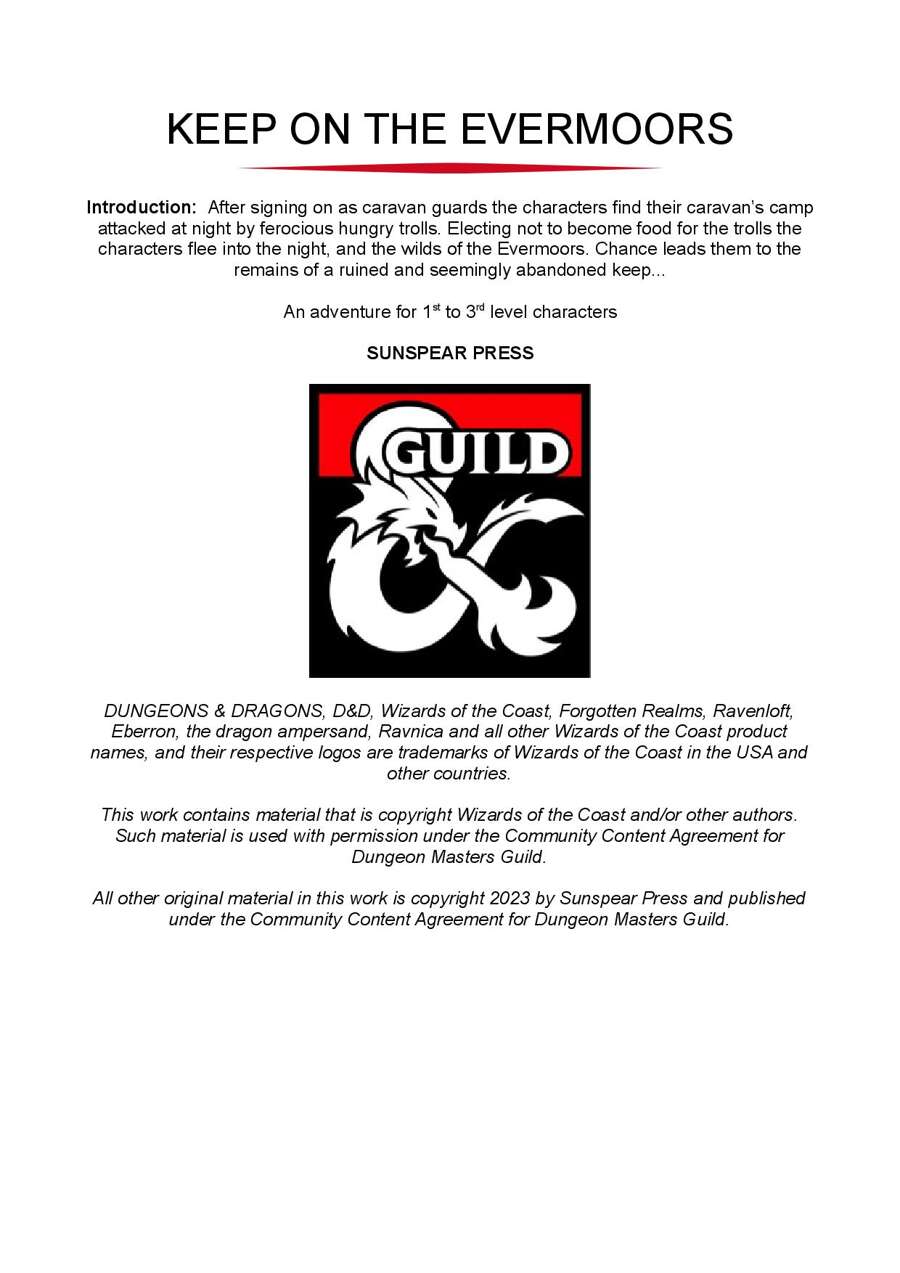 Keep on the Evermoors - Dungeon Masters Guild | DriveThruRPG
