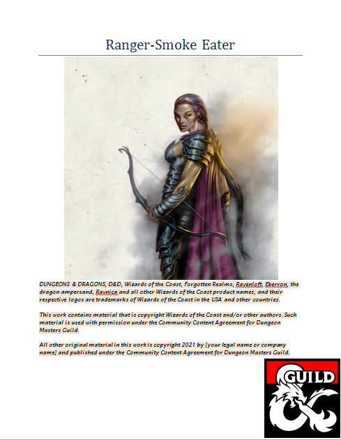 Ranger-Smoke Eater - Dungeon Masters Guild | DriveThruRPG