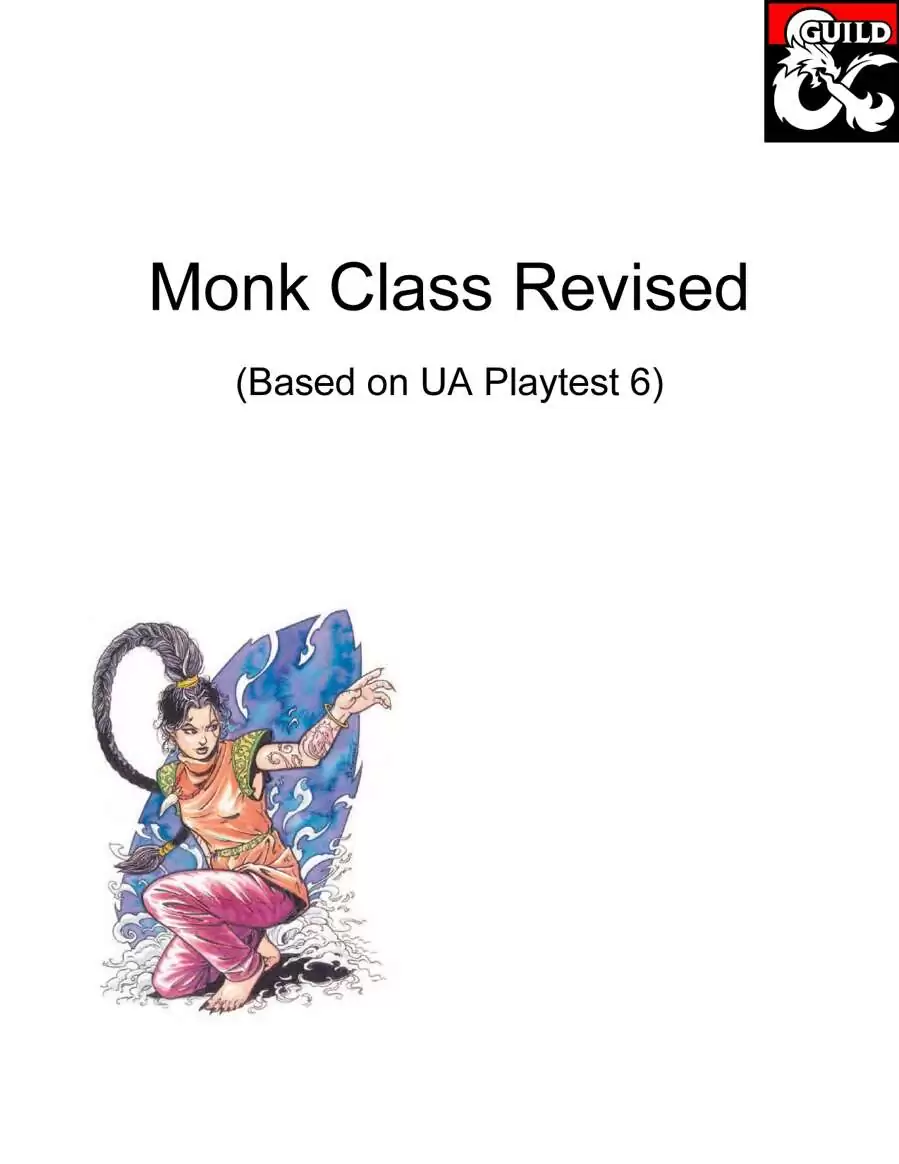 Monk Class Revised - Dungeon Masters Guild | DriveThruRPG
