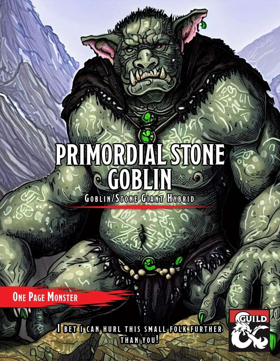 Primordial Stone Goblin (One Page Monster) - Dungeon Masters Guild | DriveThruRPG