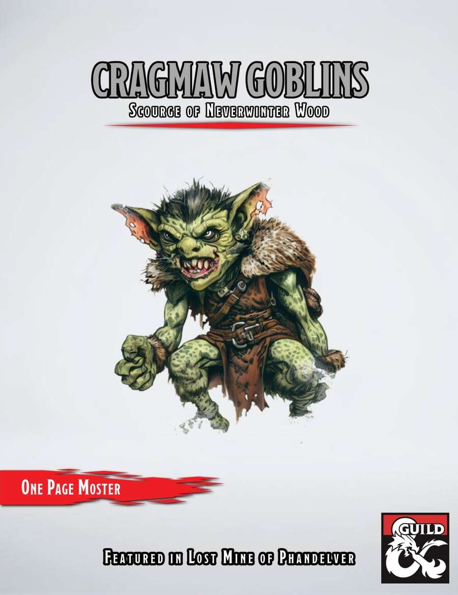 Cragmaw Goblin (One Page Monster) - Dungeon Masters Guild | DriveThruRPG
