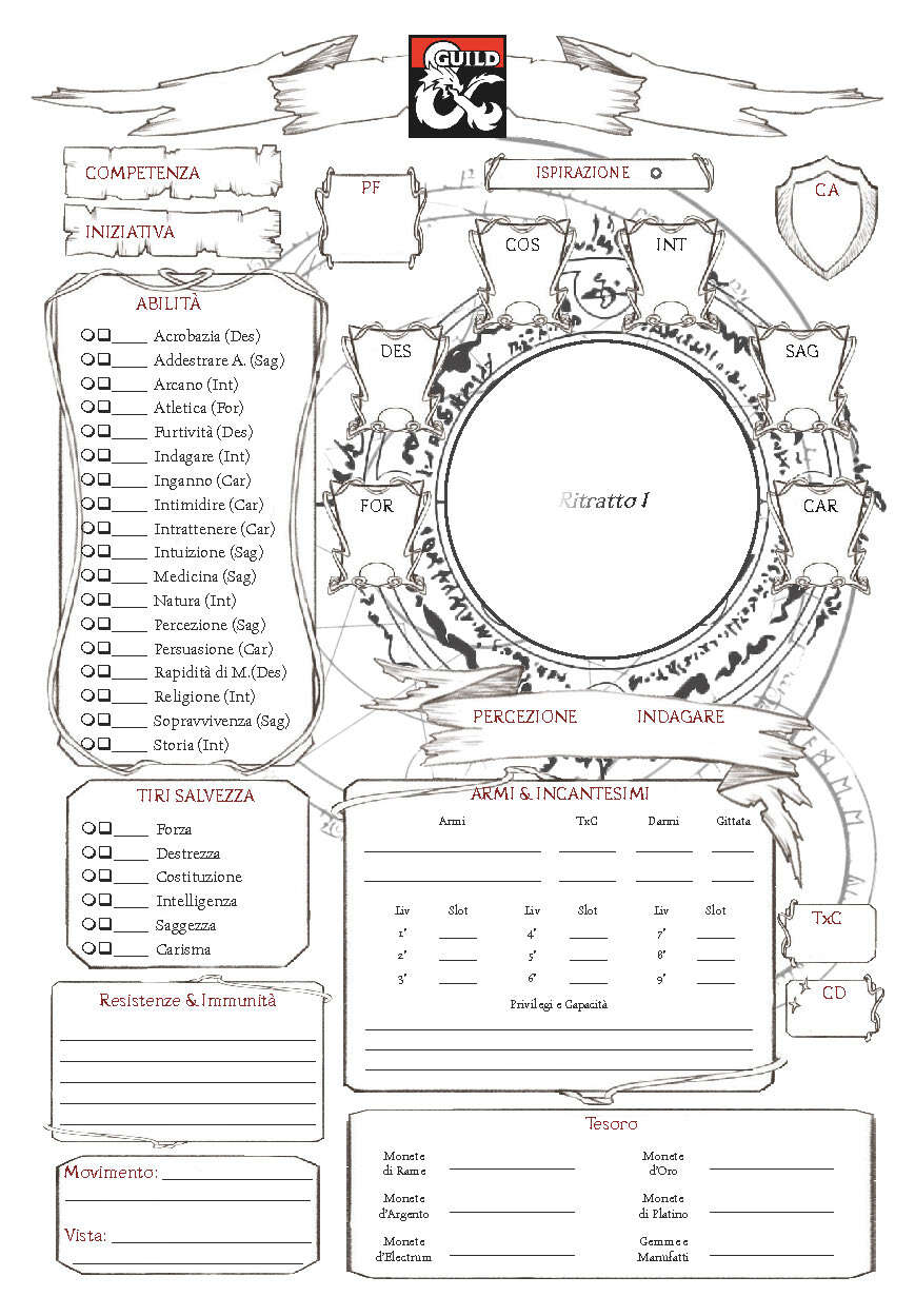 Scheda PG D&D 5 ed - Dungeon Masters Guild | DriveThruRPG