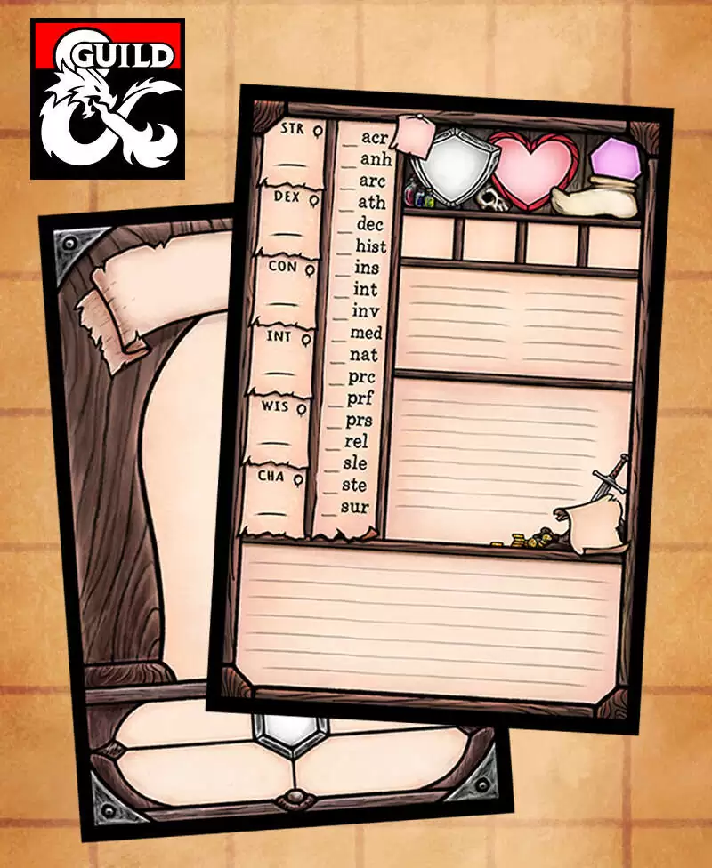 D&d 5e small compact character sheet - Dungeon Masters Guild | DriveThruRPG