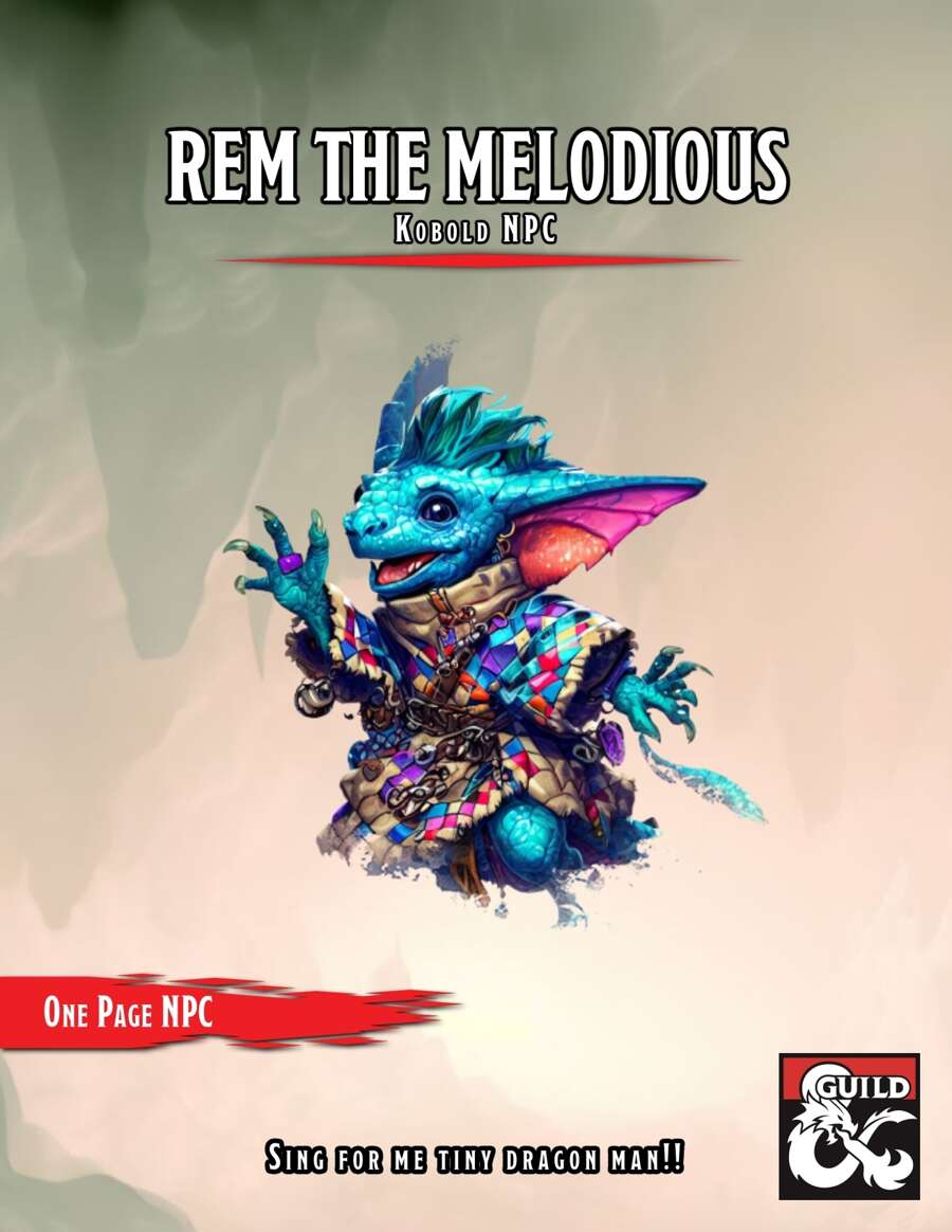 Rem the Melodious (One Page NPC) - Dungeon Masters Guild | DriveThruRPG