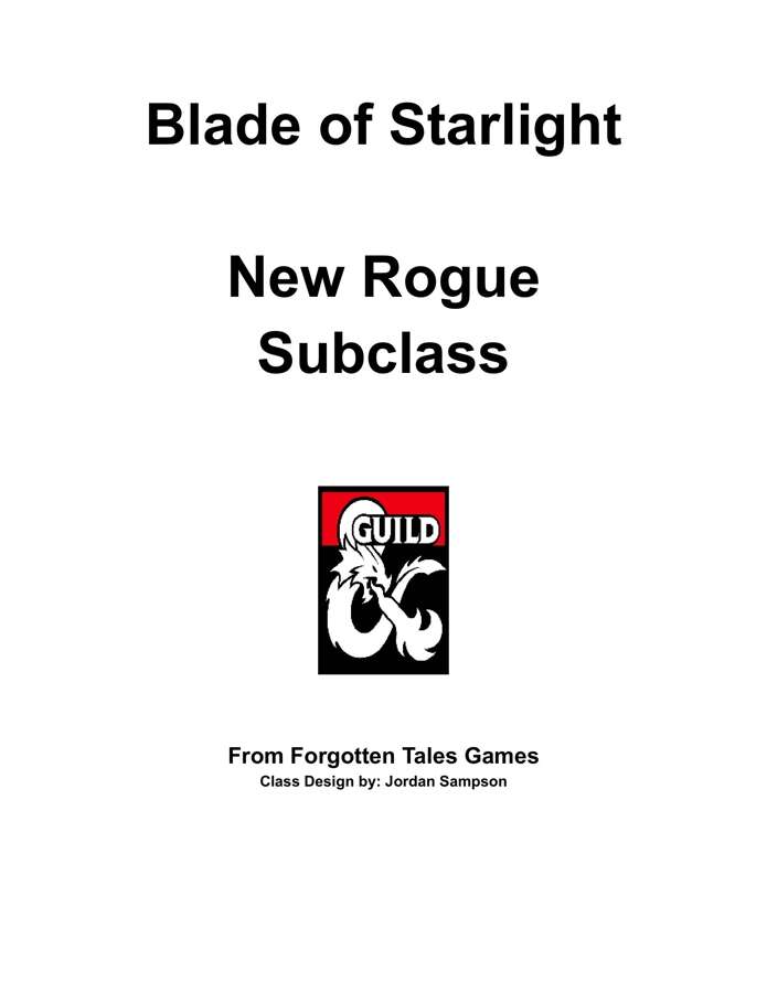Blade of Starlight (Rogue Subclass) - Dungeon Masters Guild | DriveThruRPG