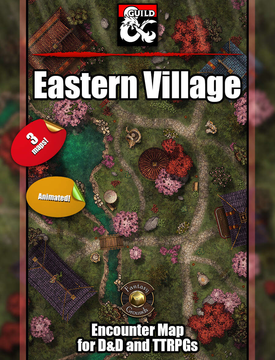 Eastern Village - animated dungeon map pack w/Fantasy Grounds support - TTRPG Map - Dungeon ...