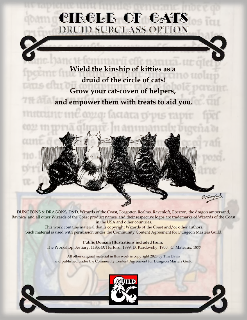 Druid Subclass: Circle of Cats - Dungeon Masters Guild | DriveThruRPG