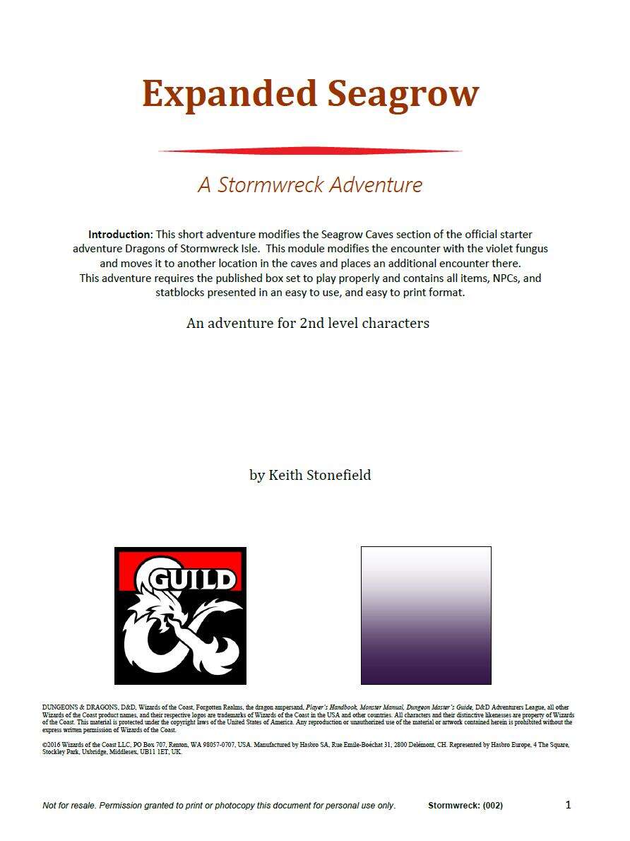 Stormwreck Isle 002: Expanded Seagrow Caves - Dungeon Masters Guild | DriveThruRPG