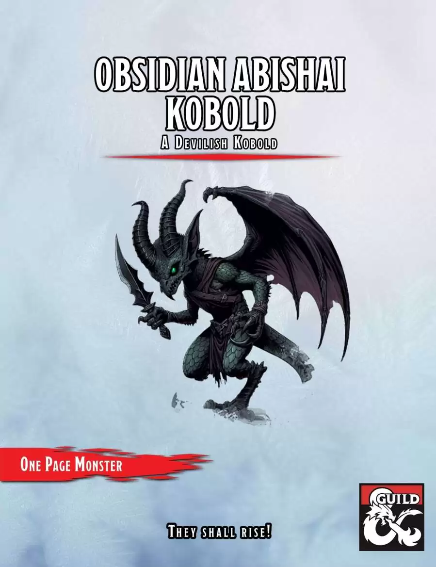 Obsidian Abishai Kobold (One Page Monster) - Dungeon Masters Guild ...