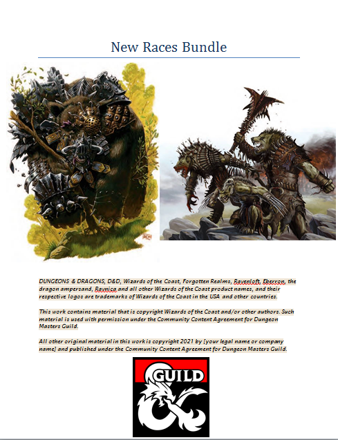 New Races [BUNDLE] - Dungeon Masters Guild | DriveThruRPG