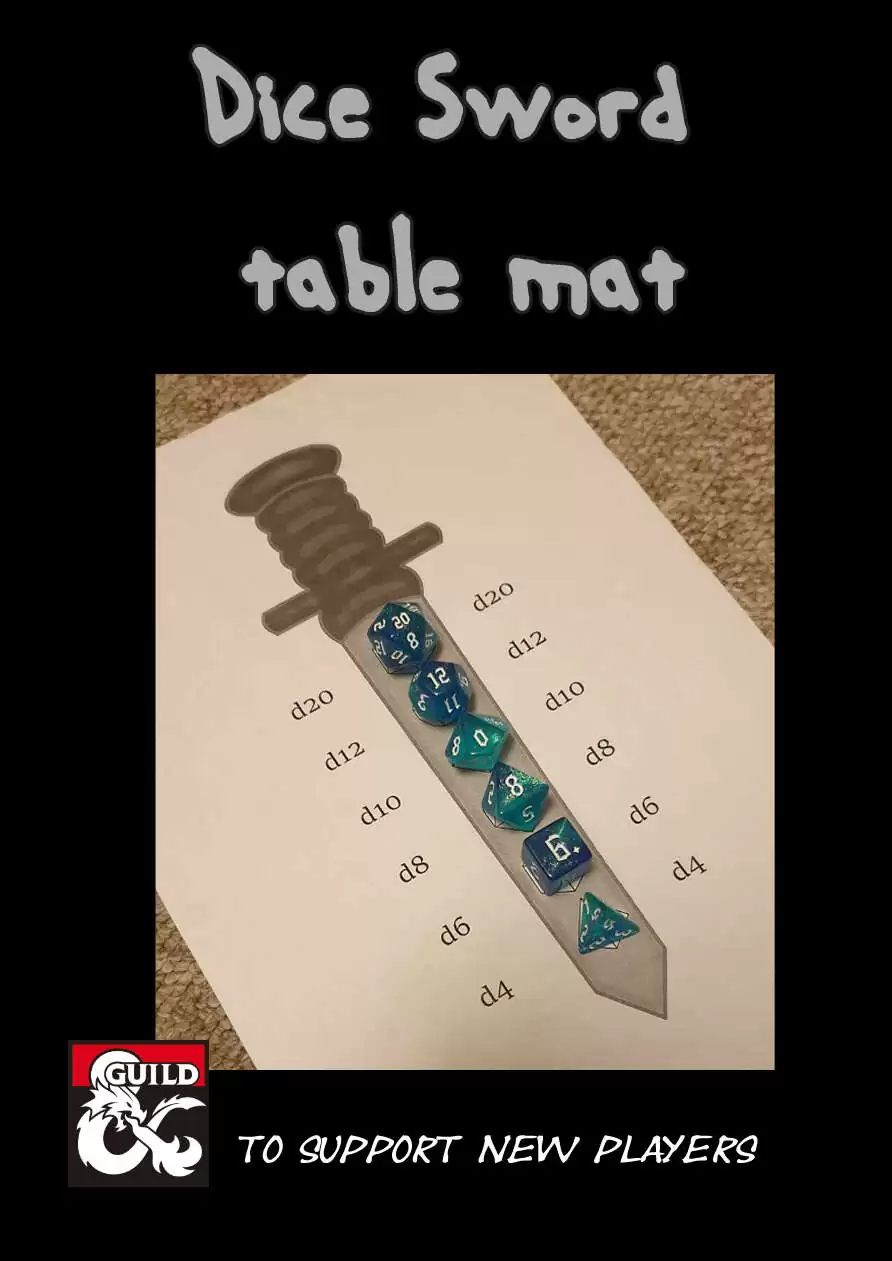Dice Sword Table Mat - Dungeon Masters Guild | DriveThruRPG