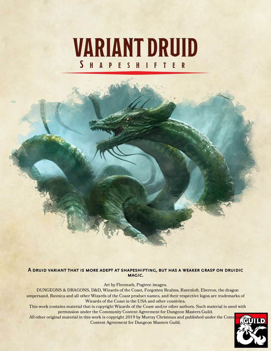 Variant Druid - Shapeshifter - Dungeon Masters Guild | DriveThruRPG