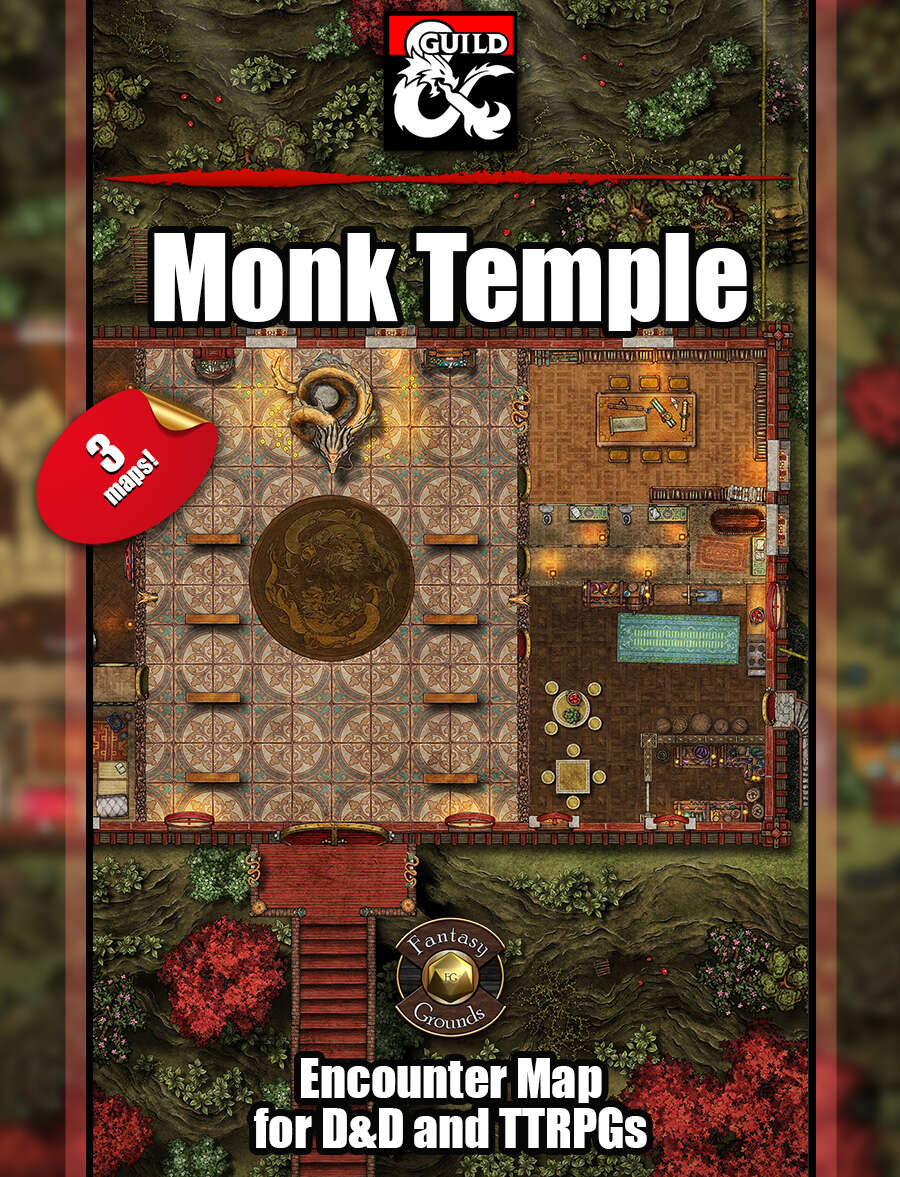 Monk Temple on a Mountain - serene map pack w/Fantasy Grounds support ...