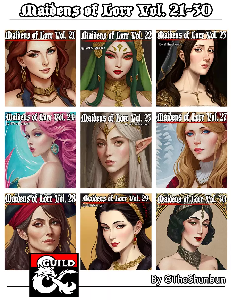 Maidens of Lorr Bundle Vol. 21-30 - 30 premade NPCs to use in your campaign! - Dungeon Masters ...
