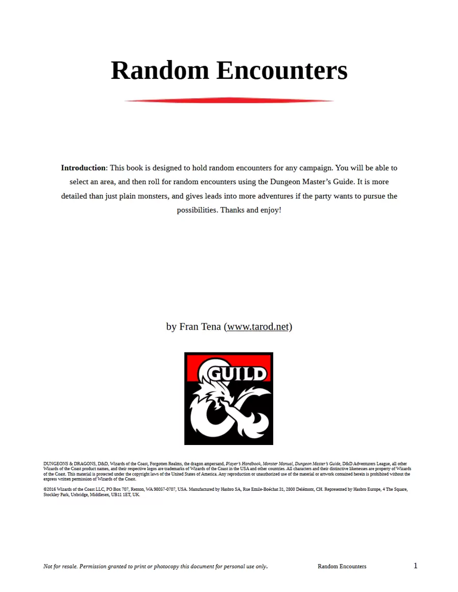 Random Encounters - Dungeon Masters Guild | DriveThruRPG