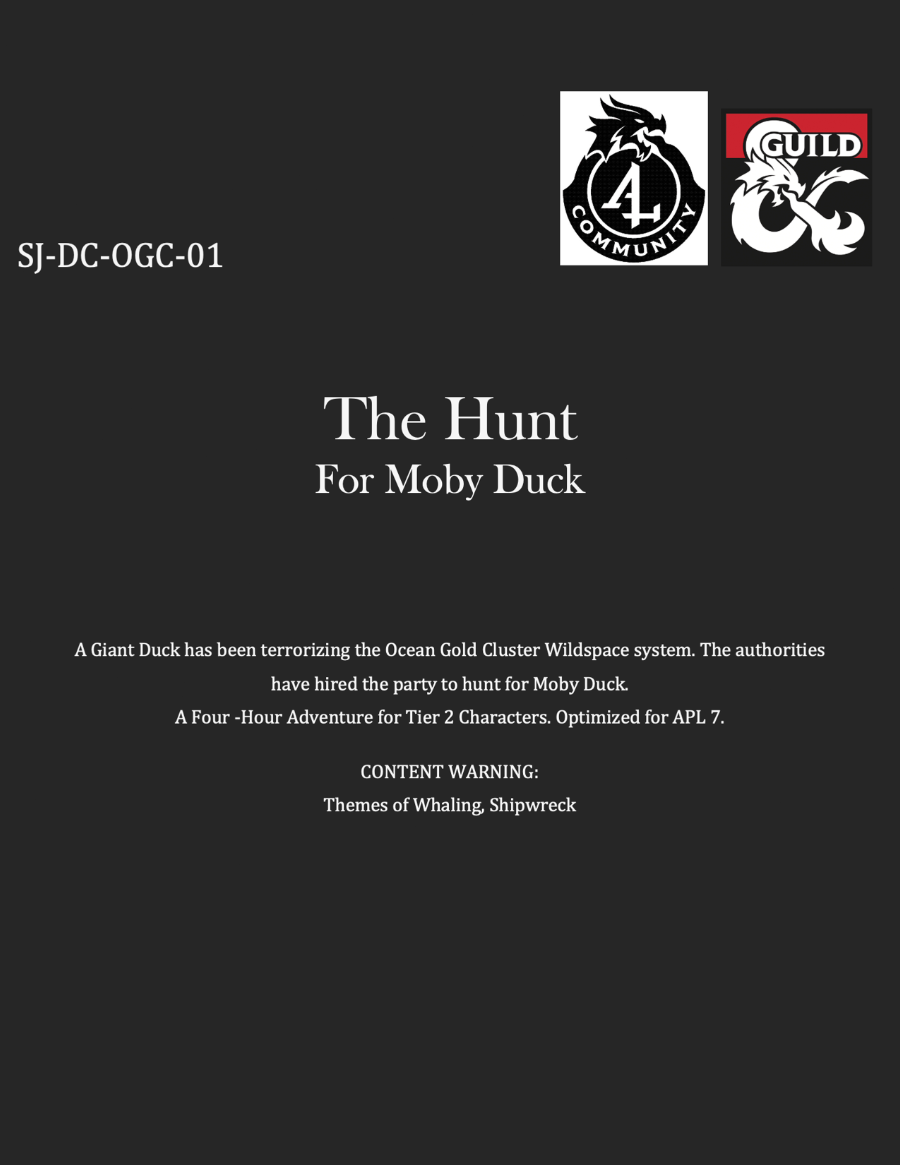 SJ-DC-OGC-01 - The Hunt: For Moby Duck - Dungeon Masters Guild | DriveThruRPG