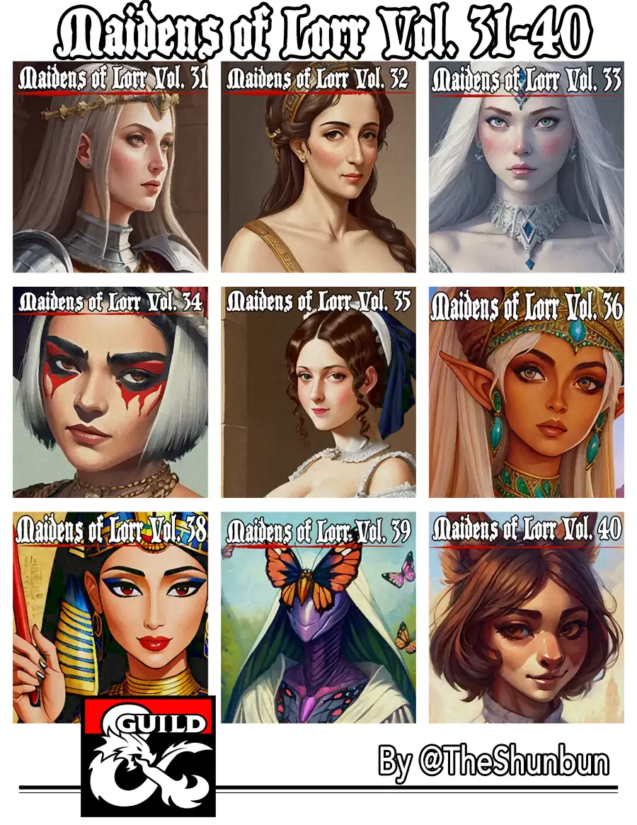 Maidens of Lorr Bundle Vol. 31-40 - 30 premade NPCs to use in your campaign! - Dungeon Masters ...