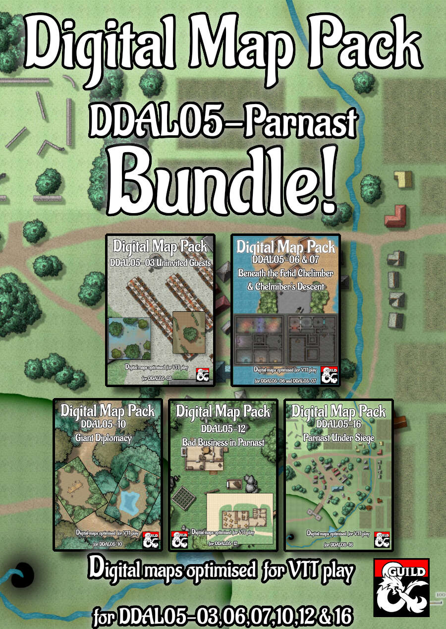 Digital Map Pack: DDAL05 Tier 1 Parnast [BUNDLE] - Dungeon Masters Guild | DriveThruRPG