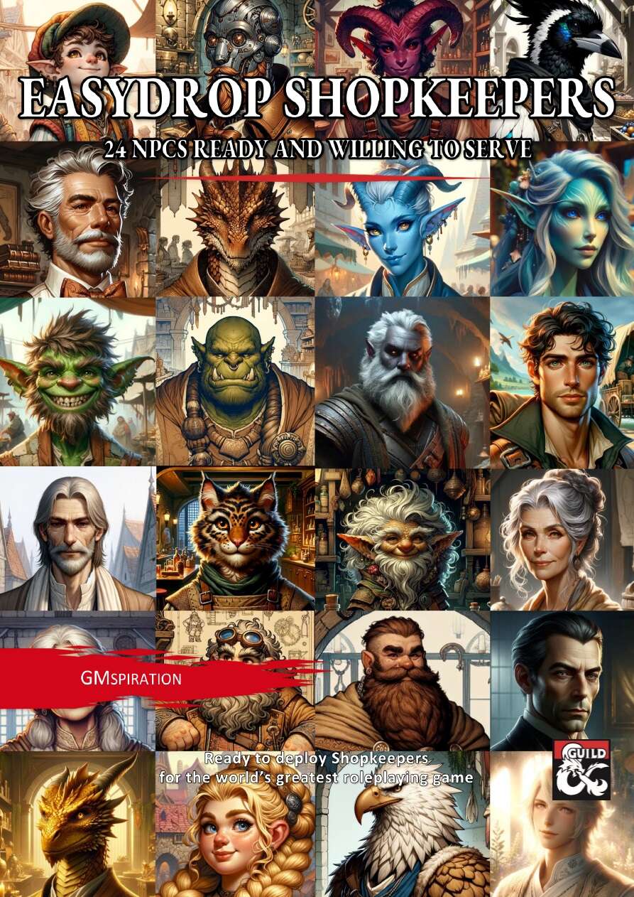 EasyDrop Shopkeepers - 24 Shopkeeper NPCs - Dungeon Masters Guild ...
