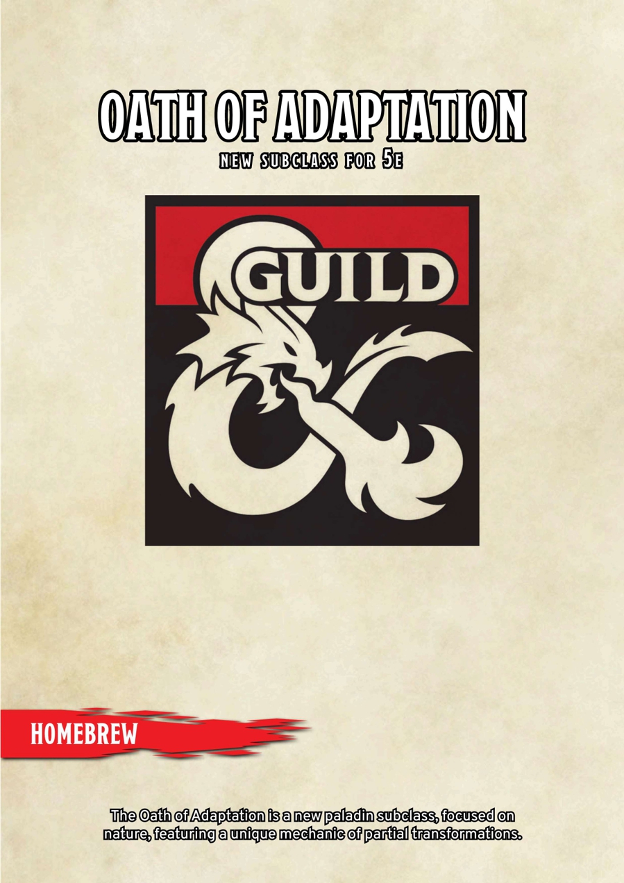 Oath of Adaptation: new Paladin subclass for 5e - Dungeon Masters Guild ...