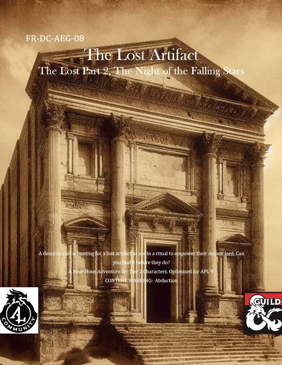 FR-DC-AEG-08 The Lost Artifact - Dungeon Masters Guild | DriveThruRPG