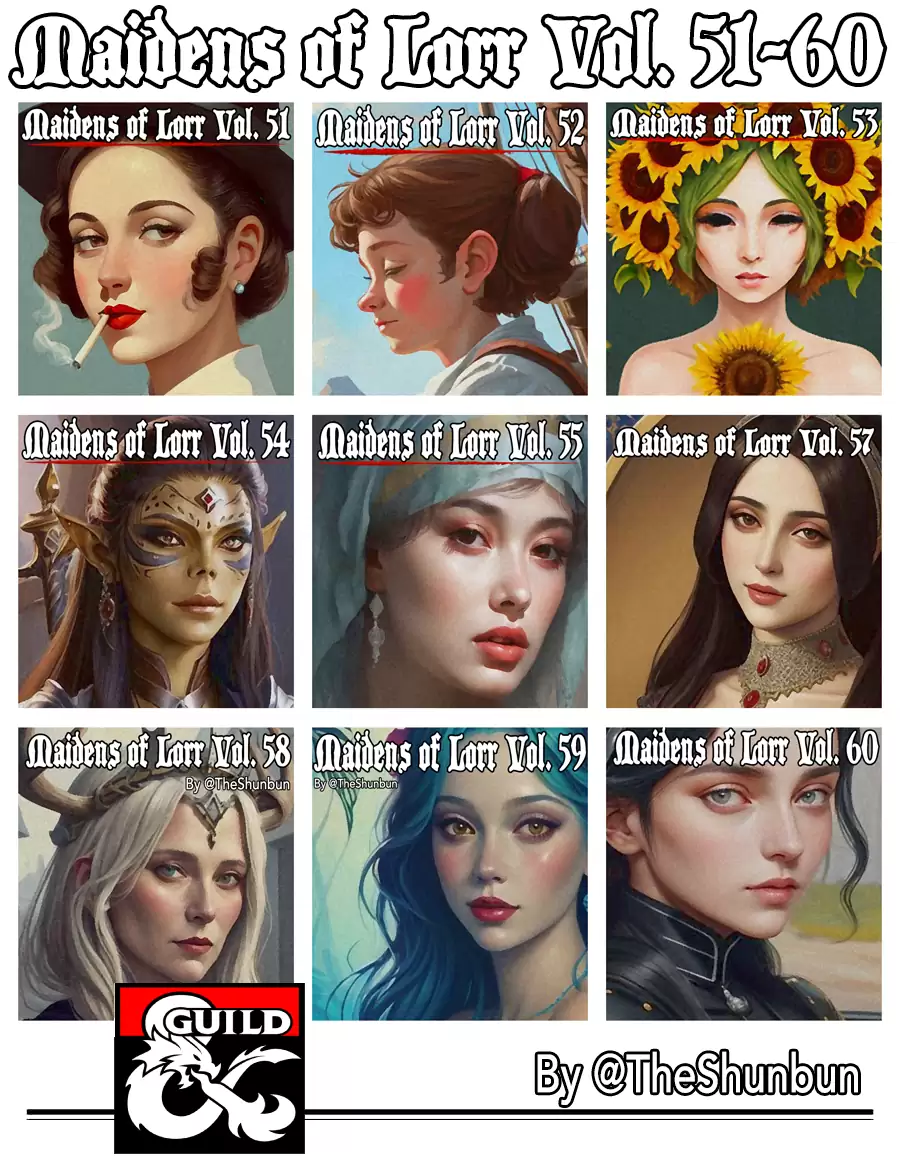 Maidens of Lorr Bundle Vol. 51-60 - 30 premade NPCs to use in your campaign! - Dungeon Masters ...