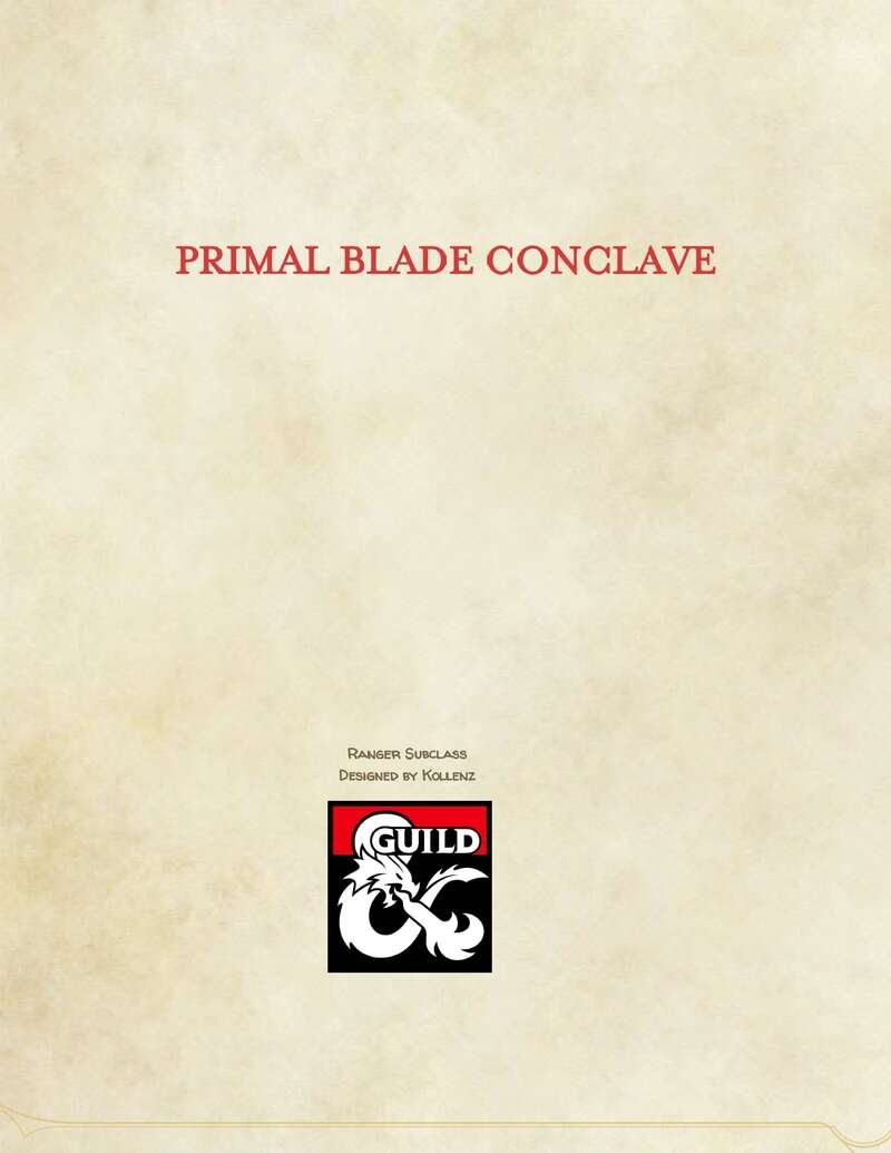 Ranger Subclass - Primal Blade Conclave - Dungeon Masters Guild ...